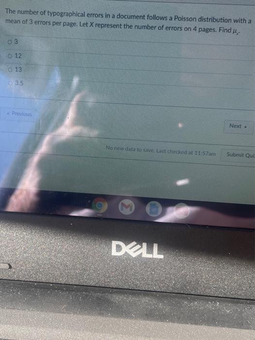 Solved The number of typographical errors in a document | Chegg.com