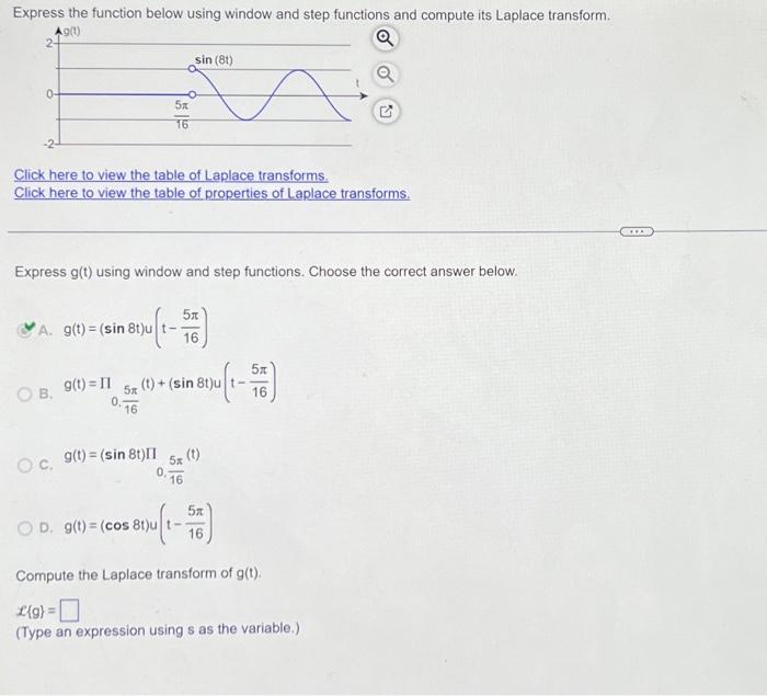 Solved Click here to view the table of Laplace transforms. | Chegg.com