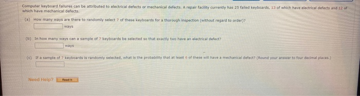 Solved Computer keyboard failures can be attributed to | Chegg.com
