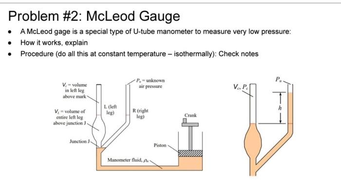 Problem \#2: McLeod Gauge - A McLeod gage is a | Chegg.com