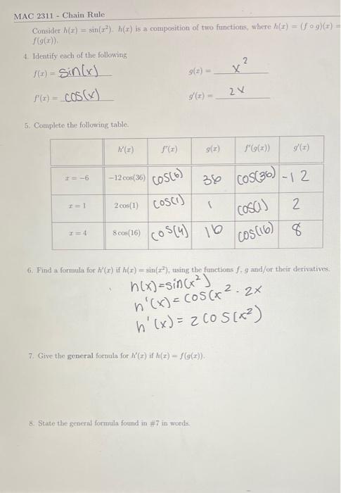 Solved Consider h(x)=sin(x2). h(x) is a composition of two | Chegg.com