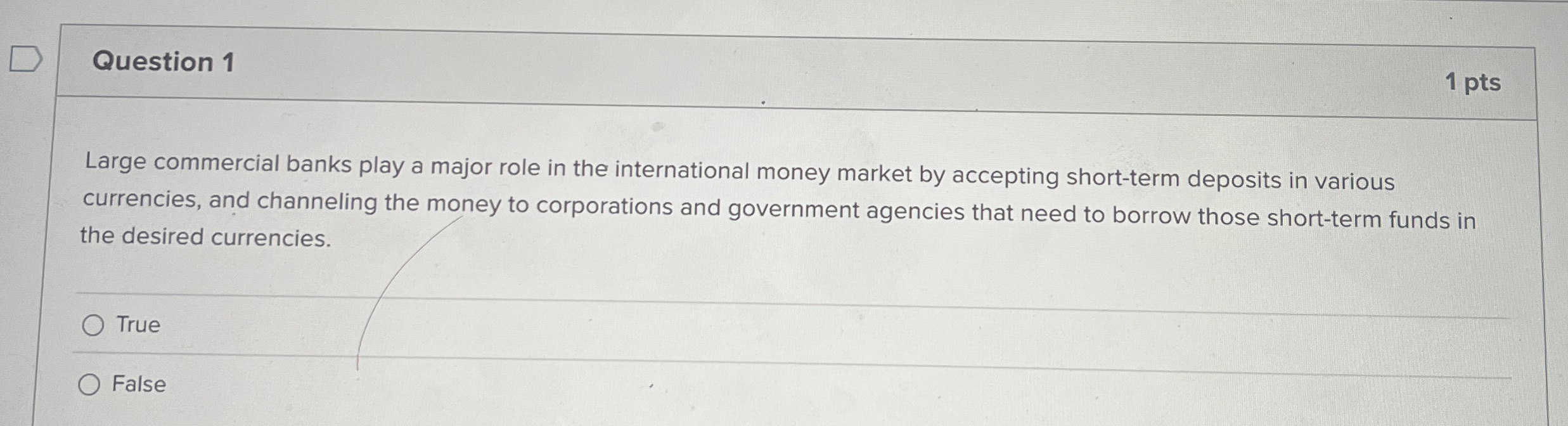 Solved Question 1Large commercial banks play a major role in | Chegg.com
