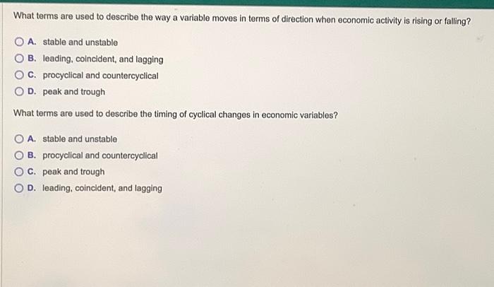Solved What terms are used to describe the way a variable | Chegg.com