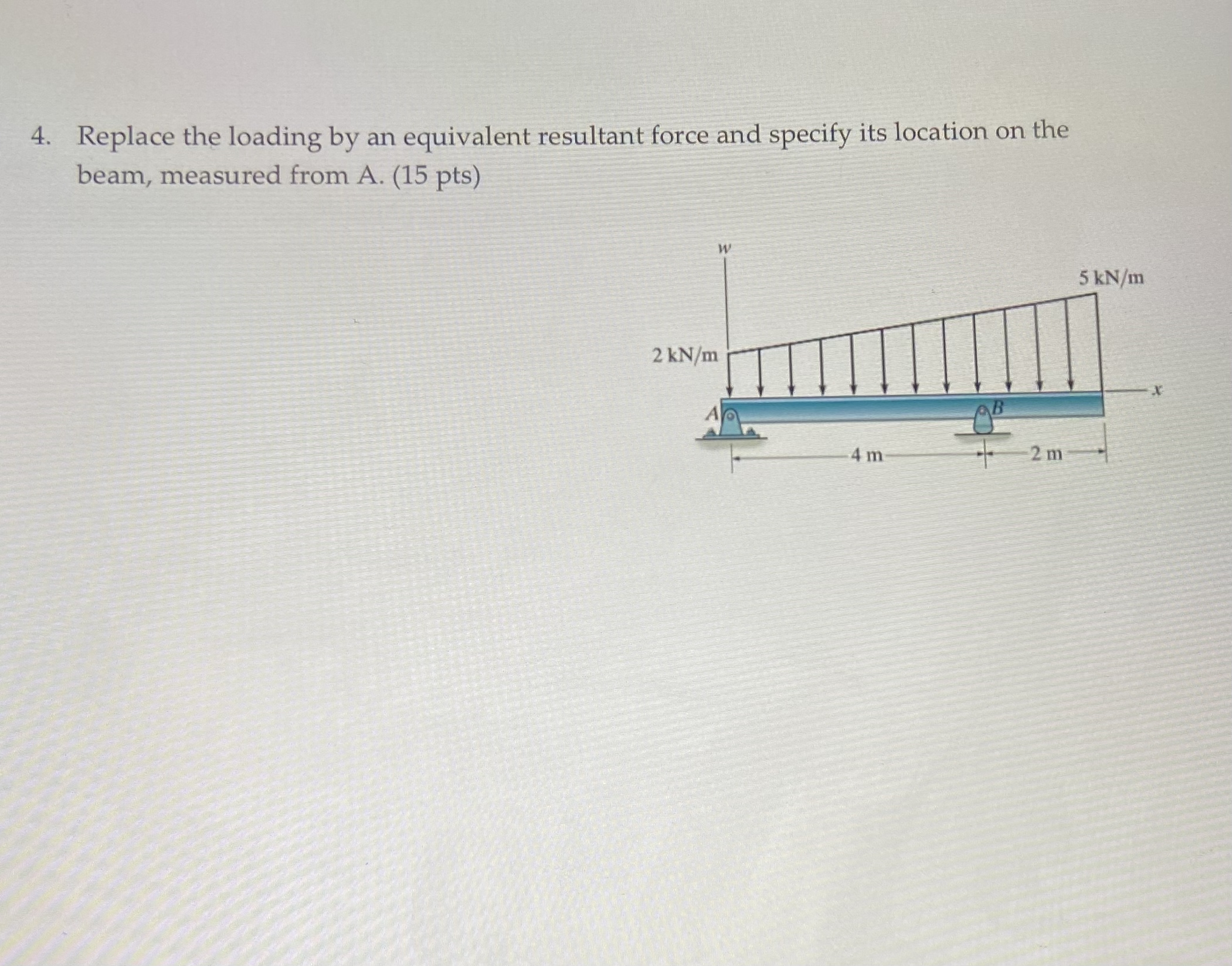 Solved Replace the loading by an equivalent resultant force | Chegg.com