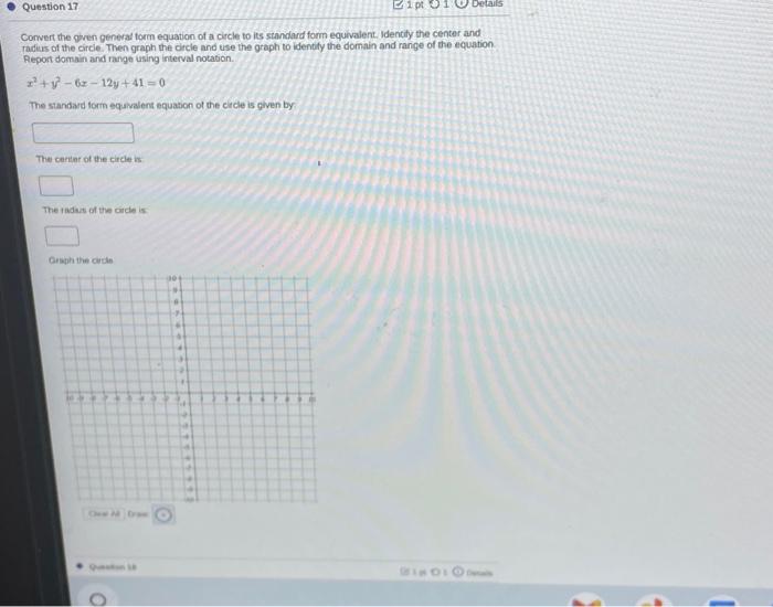 Solved Corvert the geren general torm equation of a circle | Chegg.com