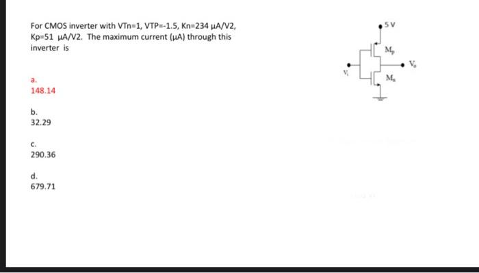 Solved If both transistors are sat for the NMOS inverter | Chegg.com