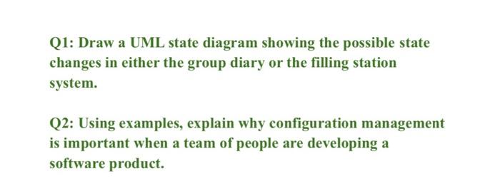Solved Q1: Draw a UML state diagram showing the possible | Chegg.com