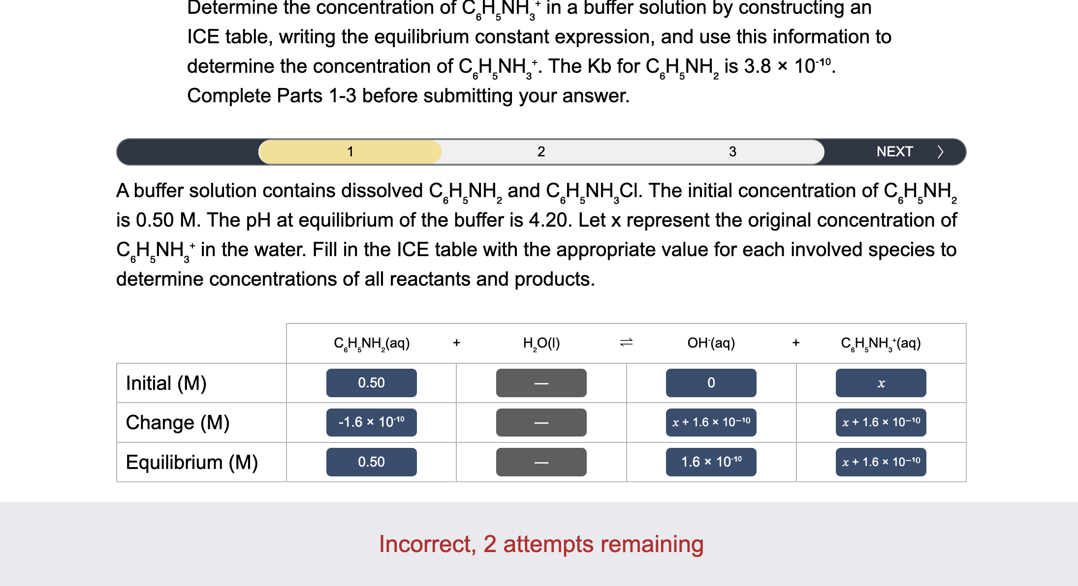 Solved Determine the concentration of C6H5NH3+in a buffer | Chegg.com