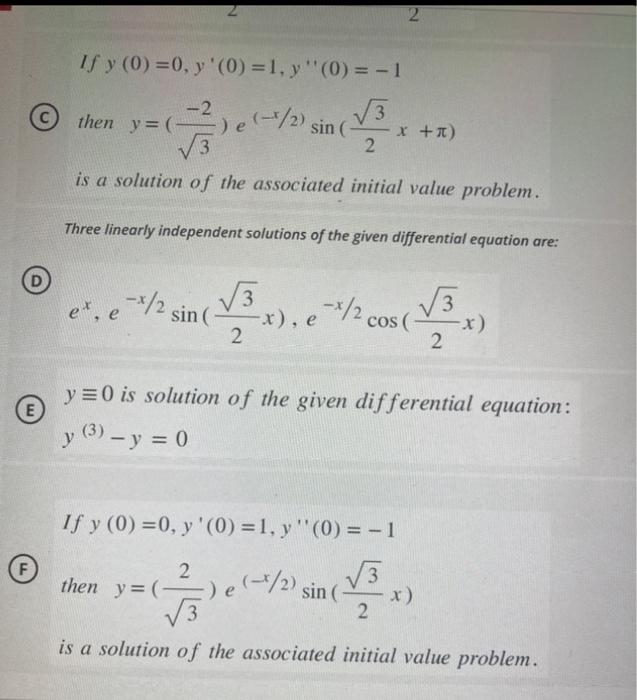 Solved Given the third-order linear homogeneous differential | Chegg.com