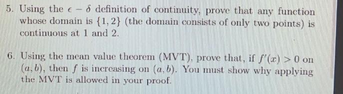 Solved 5. Using the € - definition of continuity, prove that | Chegg.com