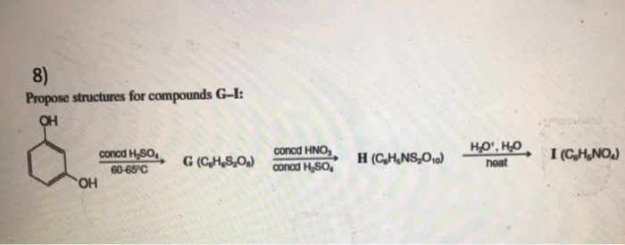 Solved Propose structures for compounds G-I: OH concd HNO, | Chegg.com