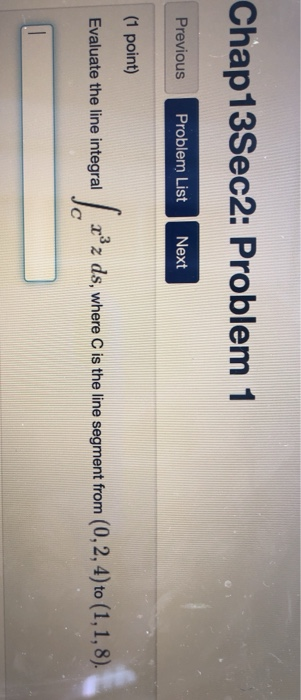 Solved Chap13Sec2: Problem 1 Previous Problem List Next (1 | Chegg.com