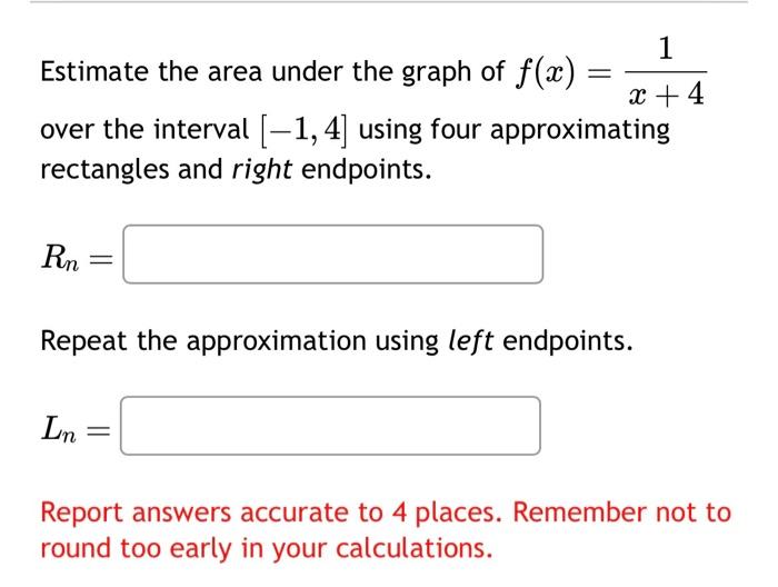 Solved Estimate the area under the graph of f(x) over the | Chegg.com