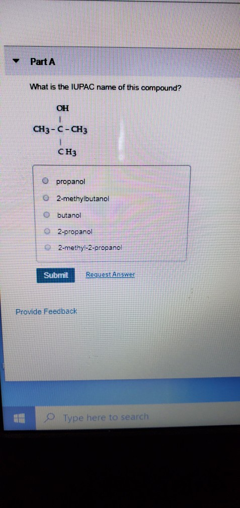 Solved y Part A What is the IUPAC name of this compound? OH | Chegg.com