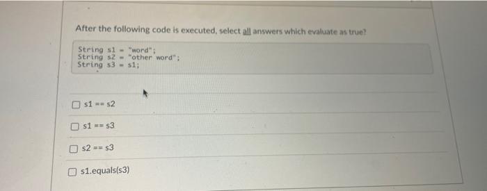Solved After the following code is executed, select all | Chegg.com
