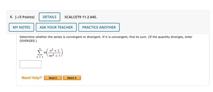 Solved Determine whether the series is convergent or | Chegg.com