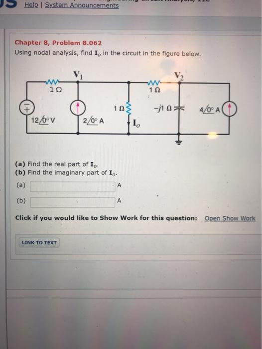 Solved Help System Announcements Chapter 8, Problem 8.062 | Chegg.com