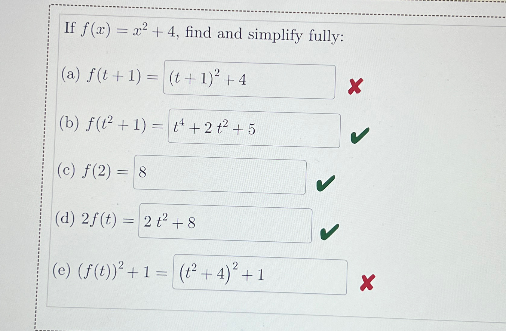 Solved If f(x)=x2+4, ﻿find and simplify | Chegg.com