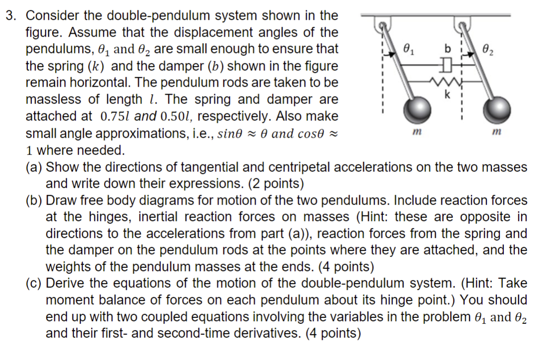 Solved Consider the double-pendulum system shown in | Chegg.com