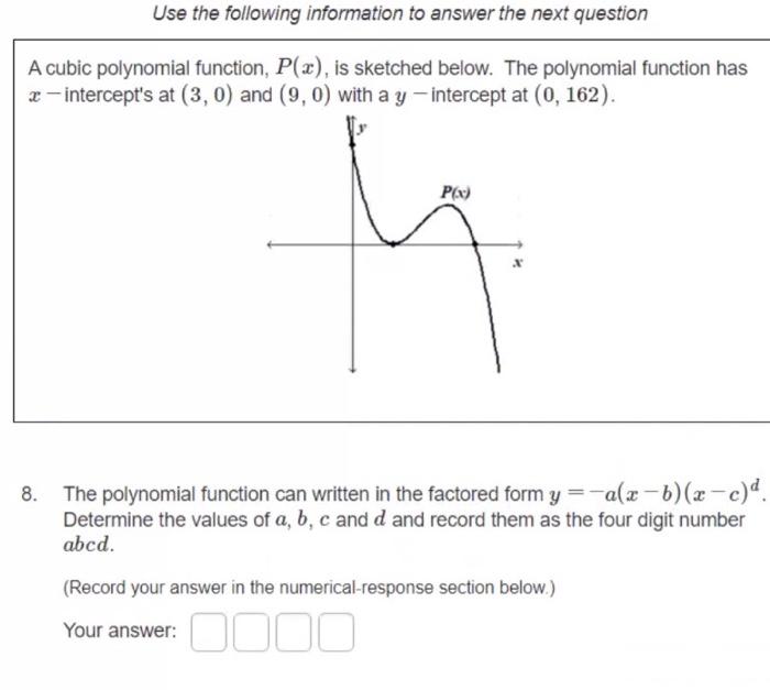 Solved A Cubic Polynomial Function Px Is Sketched Below 