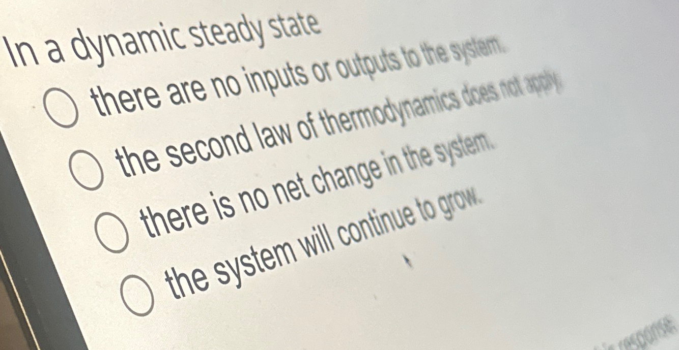 Solved In a dynamic steady statethere are no inputs or | Chegg.com