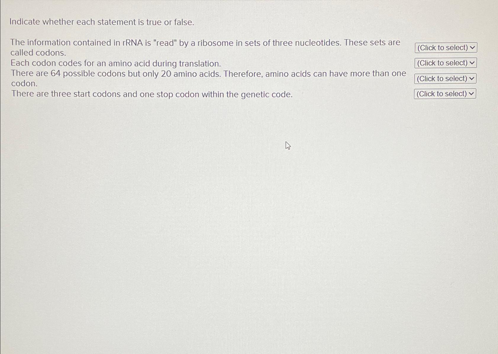 Solved Indicate whether each statement is true or false.The | Chegg.com