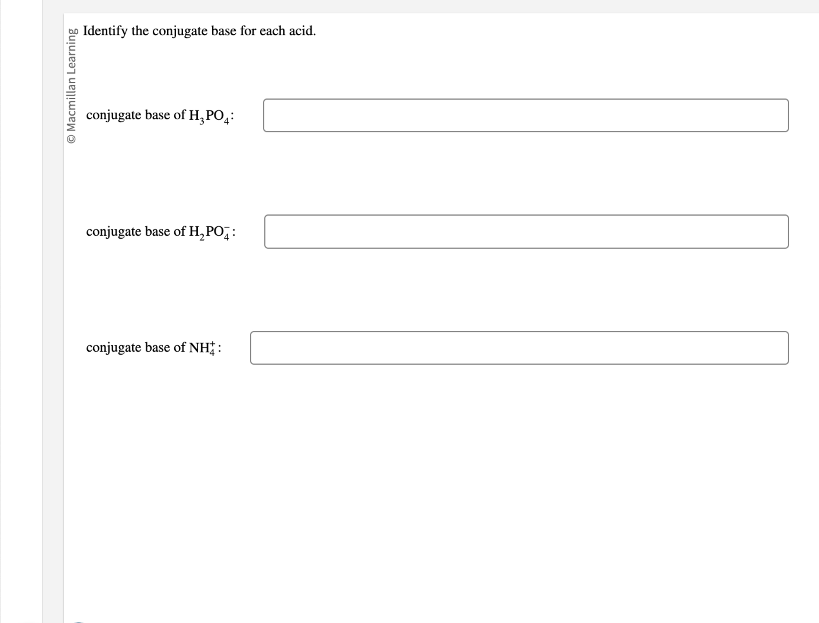 Solved . 1 ﻿Identify the conjugate base for each | Chegg.com