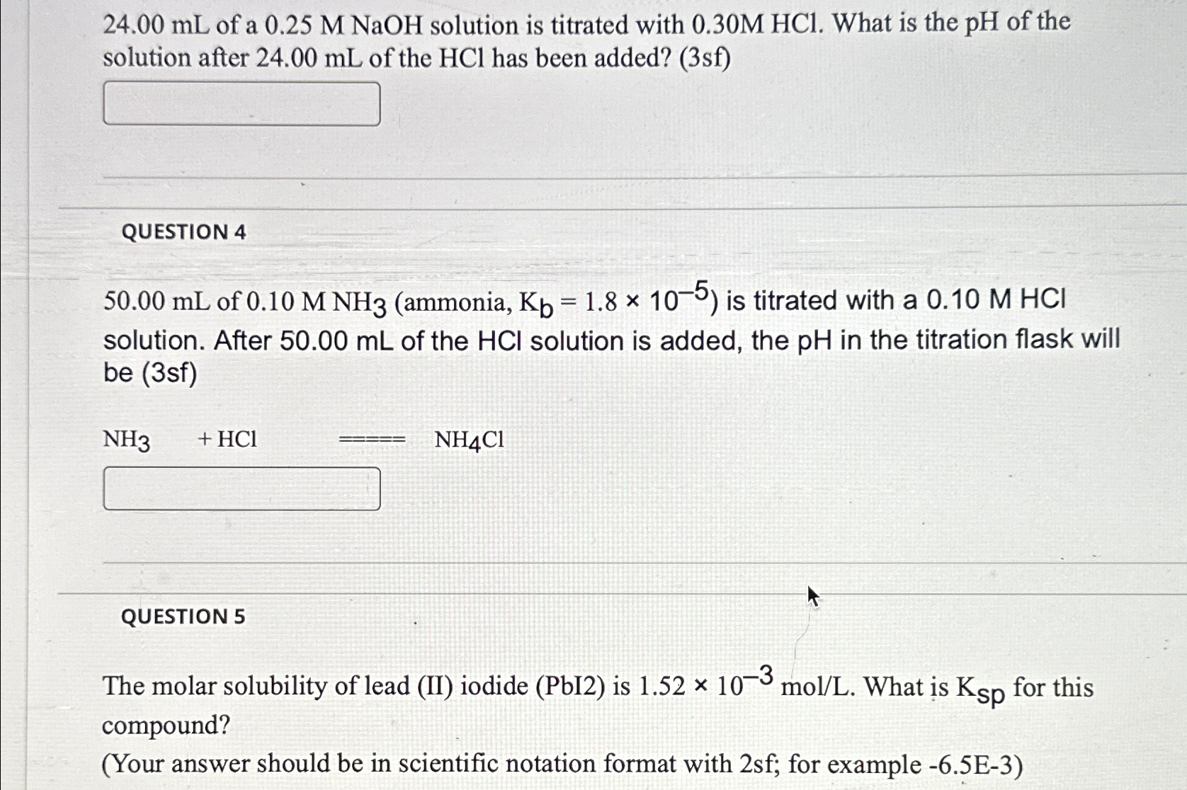 Solved 24.00mL ﻿of a 0.25MNaOH solution is titrated with | Chegg.com