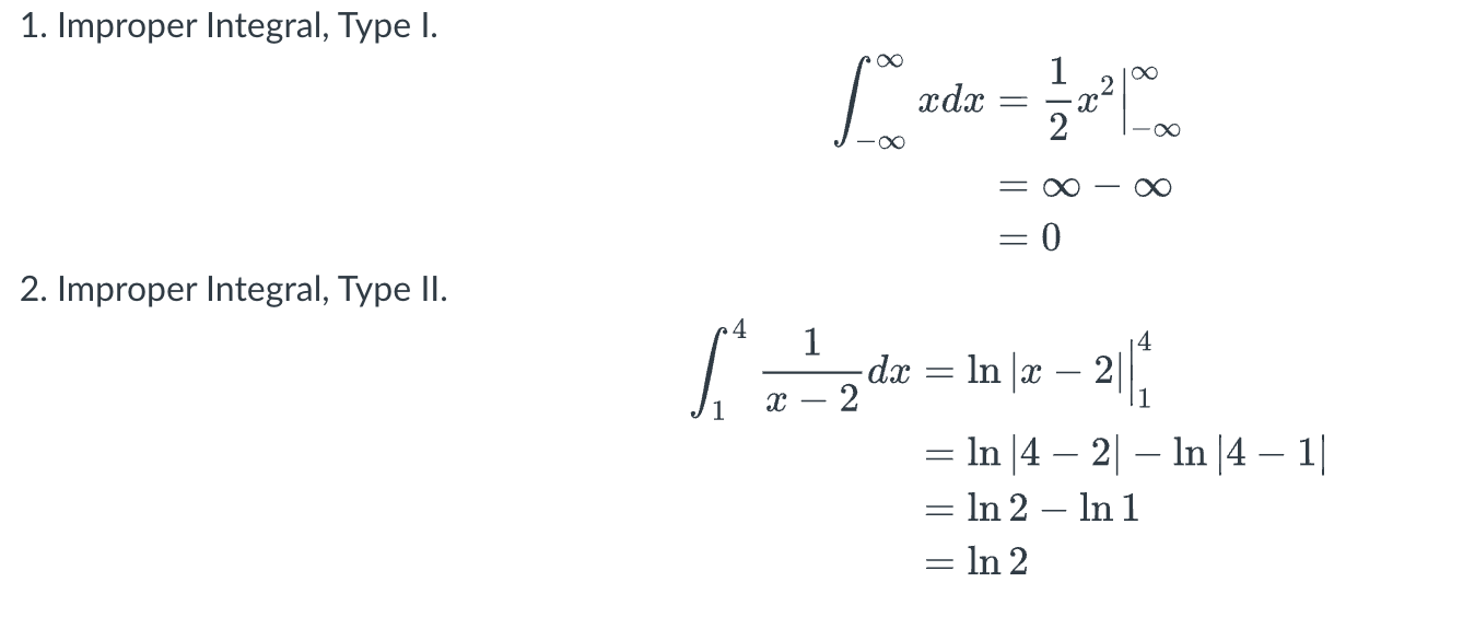 Solved Improper Integral, Type | Chegg.com