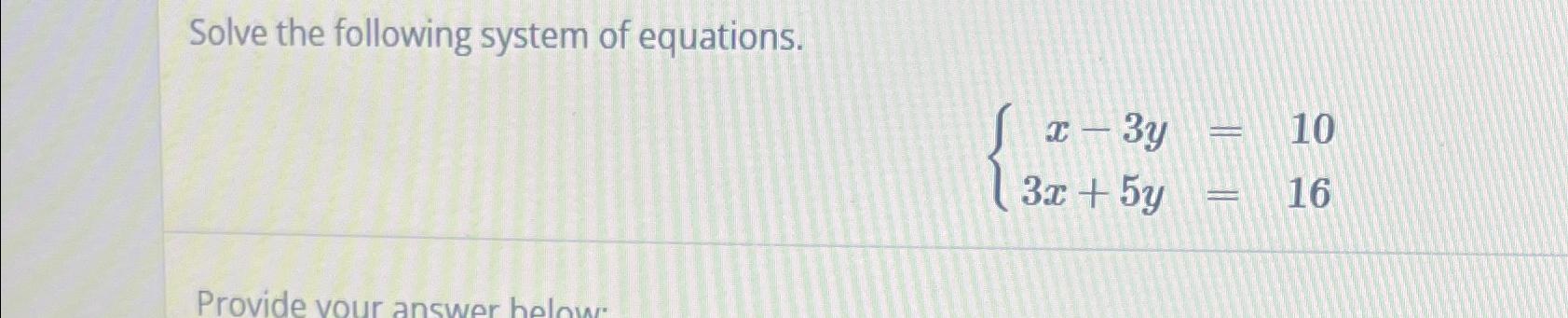 Solved Solve the following system of | Chegg.com