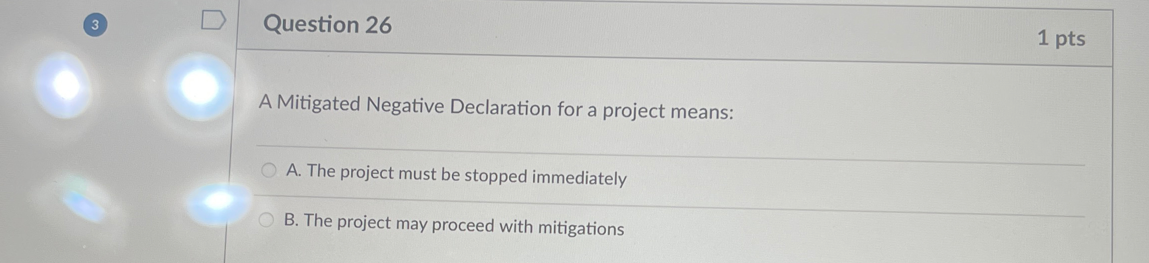 Solved Question 261 ﻿ptsA Mitigated Negative Declaration for | Chegg.com