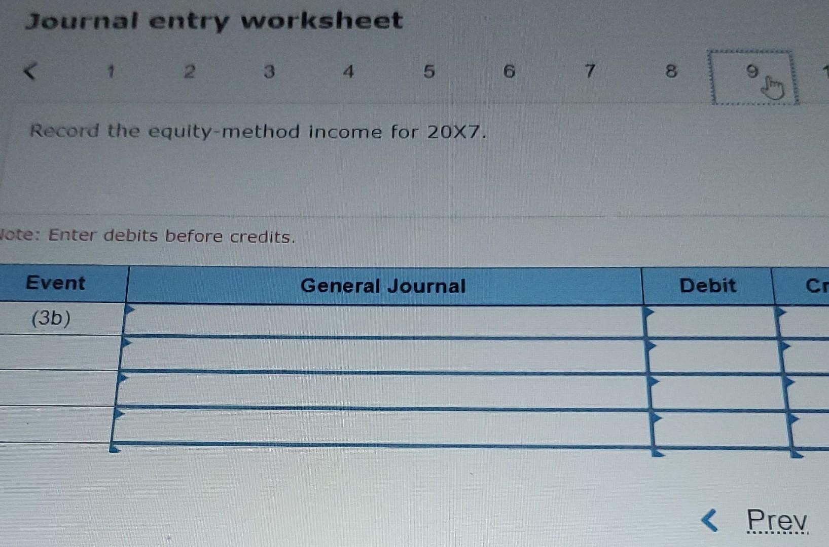 Journal entry worksheet Record the equity-method | Chegg.com
