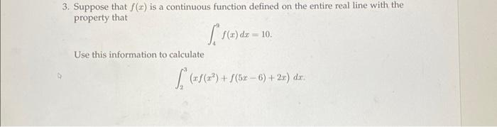 Solved 3. Suppose that f(x) is a continuous function defined | Chegg.com