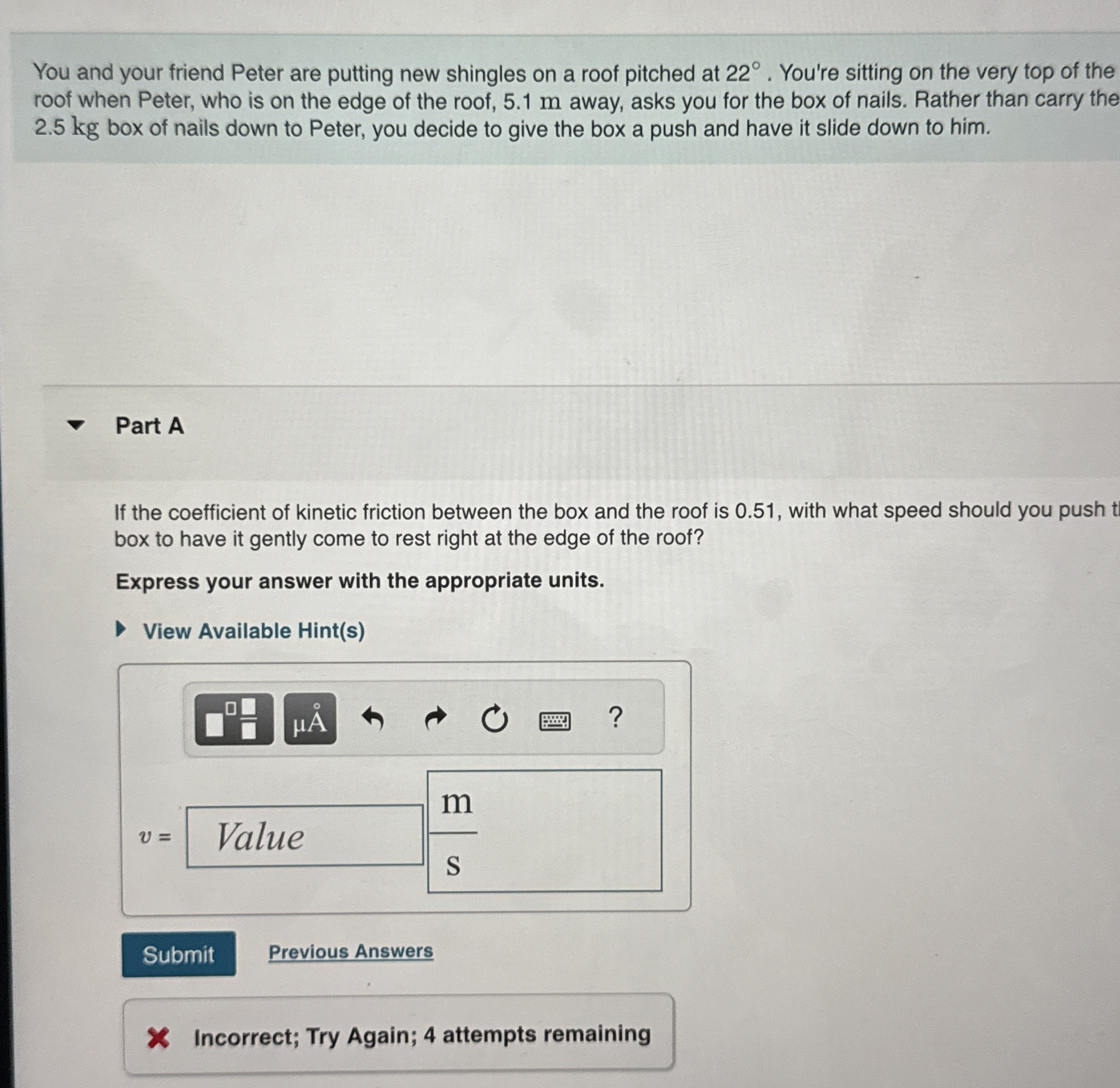 Solved You and your friend Peter are putting new shingles on | Chegg.com