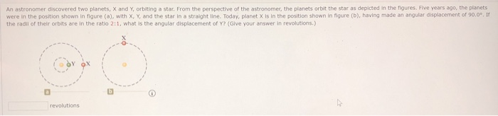 Solved An astronomer discovered two planets, X and Y, | Chegg.com