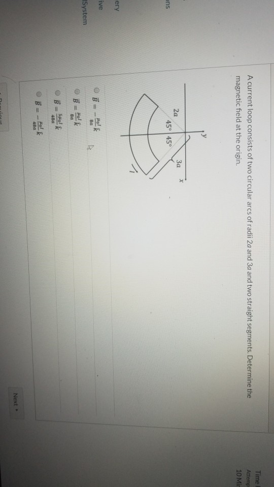 Solved A current loop consists of two circular arcs of radii | Chegg.com