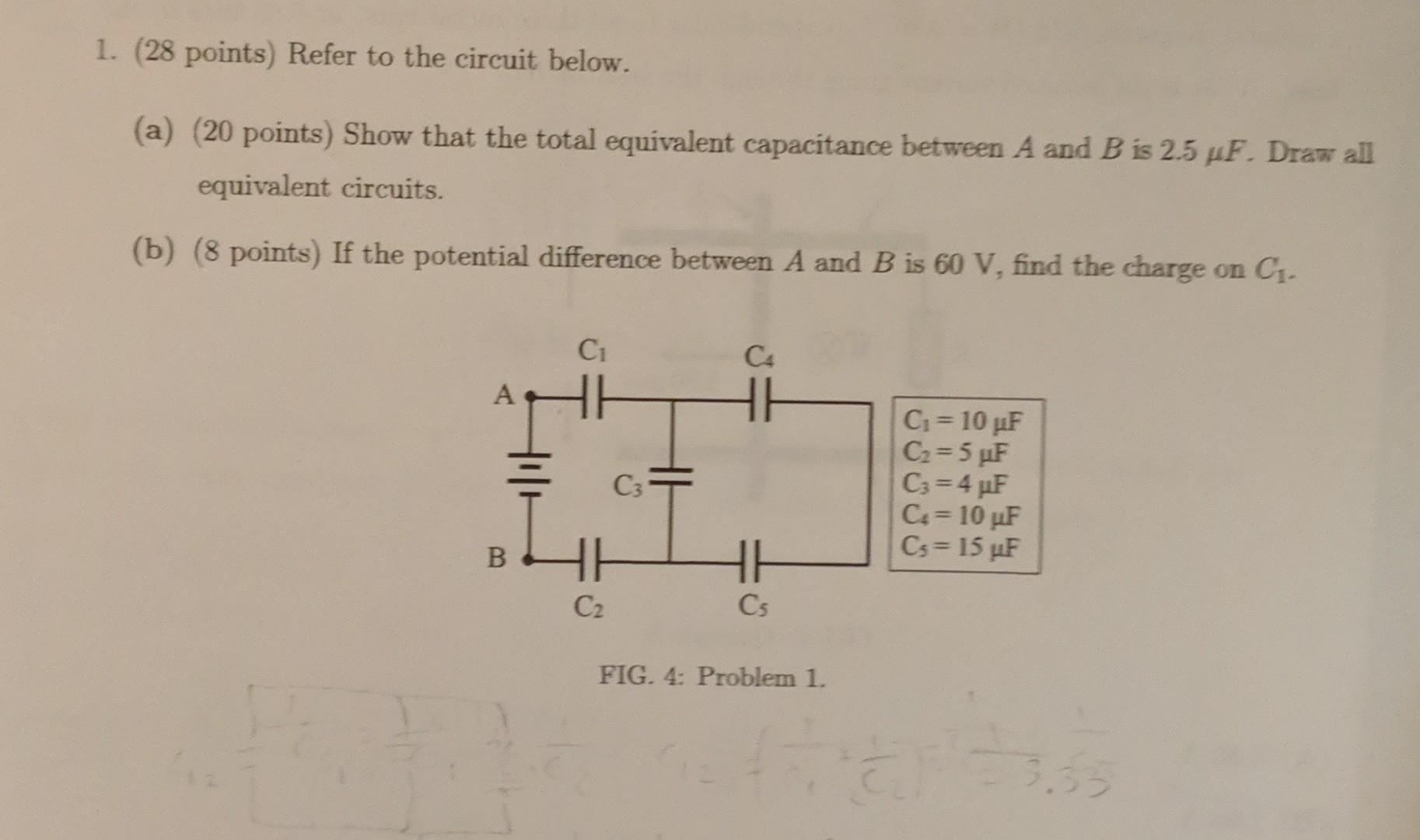 Solved 1. ( 28 points) Refer to the circuit below. (a) (20 | Chegg.com