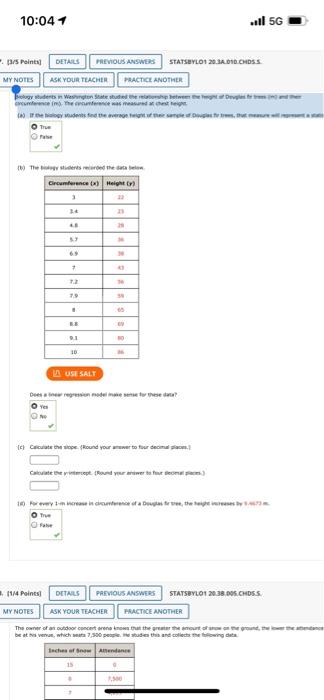 10:041 ...l 5G - 3/5 points DETAILS PREVIOUS ANSWERS | Chegg.com 10:041 ...l 5G - 3/5 points DETAILS PREVIOUS ANSWERS | Chegg.com