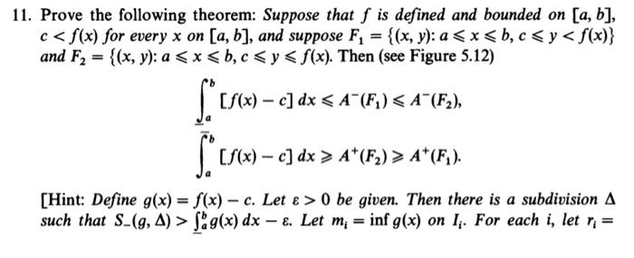 11. Prove the following theorem: Suppose that f is | Chegg.com