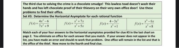 Solved The third clue to solving the crime is a chocolate | Chegg.com