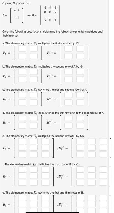 Solved Given the following descriptions, determine the | Chegg.com
