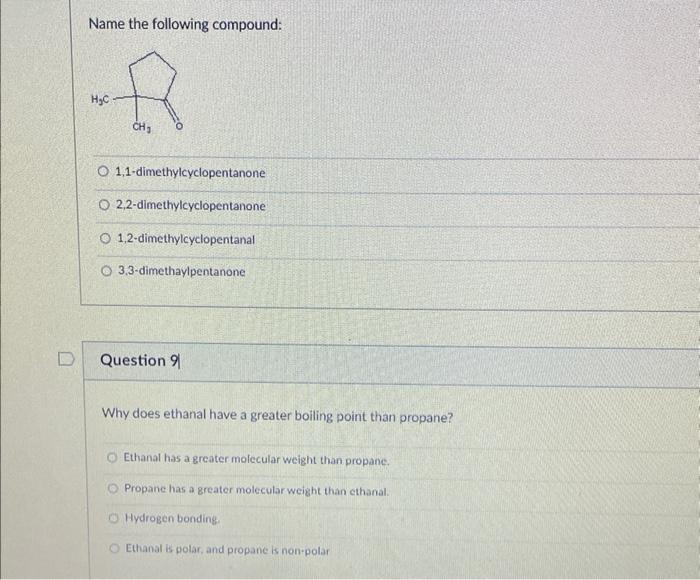 Solved Name the following compound: | Chegg.com