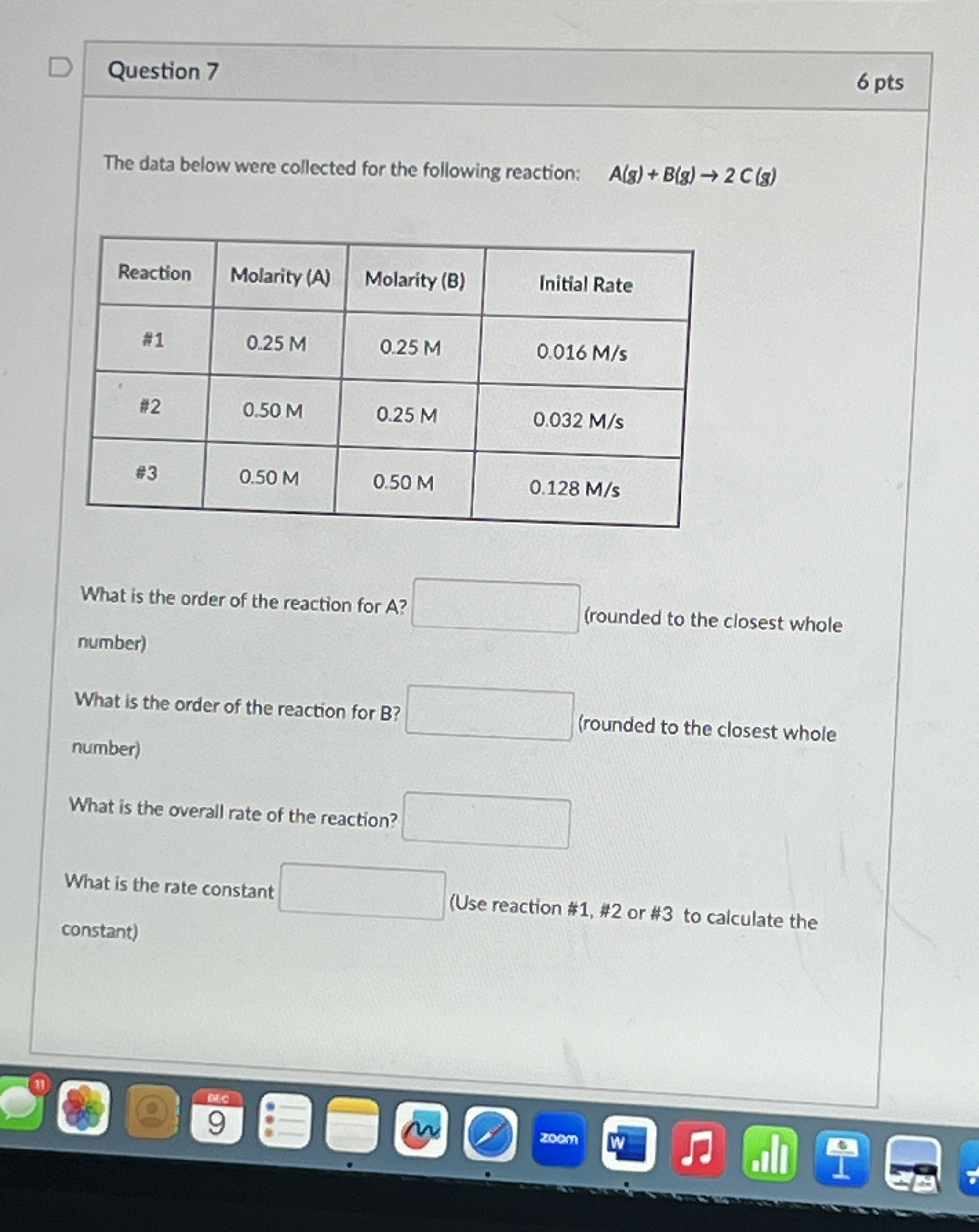 Solved Question 76 ﻿ptsThe data below were collected for the | Chegg.com