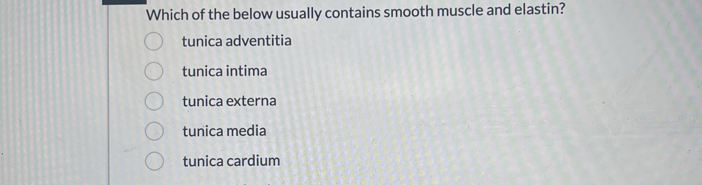Solved Which of the below usually contains smooth muscle and | Chegg.com