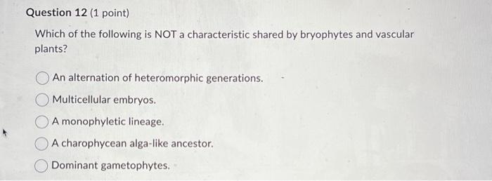 Solved Which of the following is NOT a characteristic shared | Chegg.com