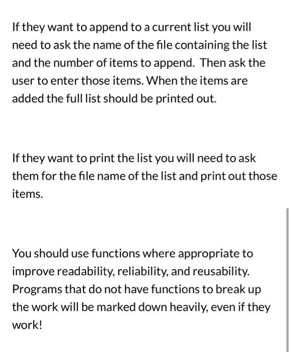 Solved Create a program that manages a to do list. The | Chegg.com