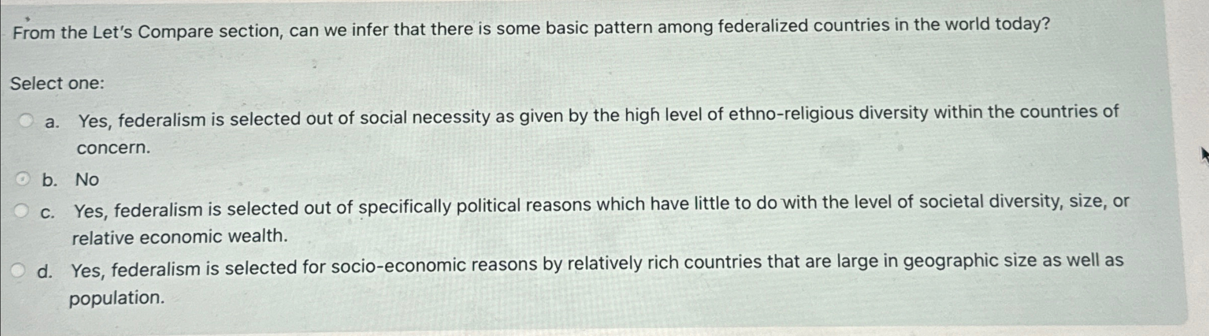 Solved From the Let's Compare section, can we infer that | Chegg.com