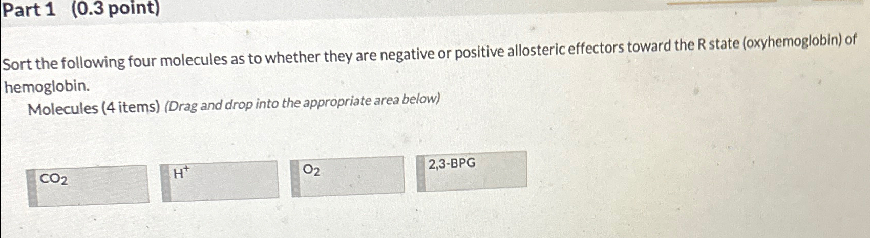 Solved Part 1 (0.3 ﻿point)Sort the following four molecules | Chegg.com