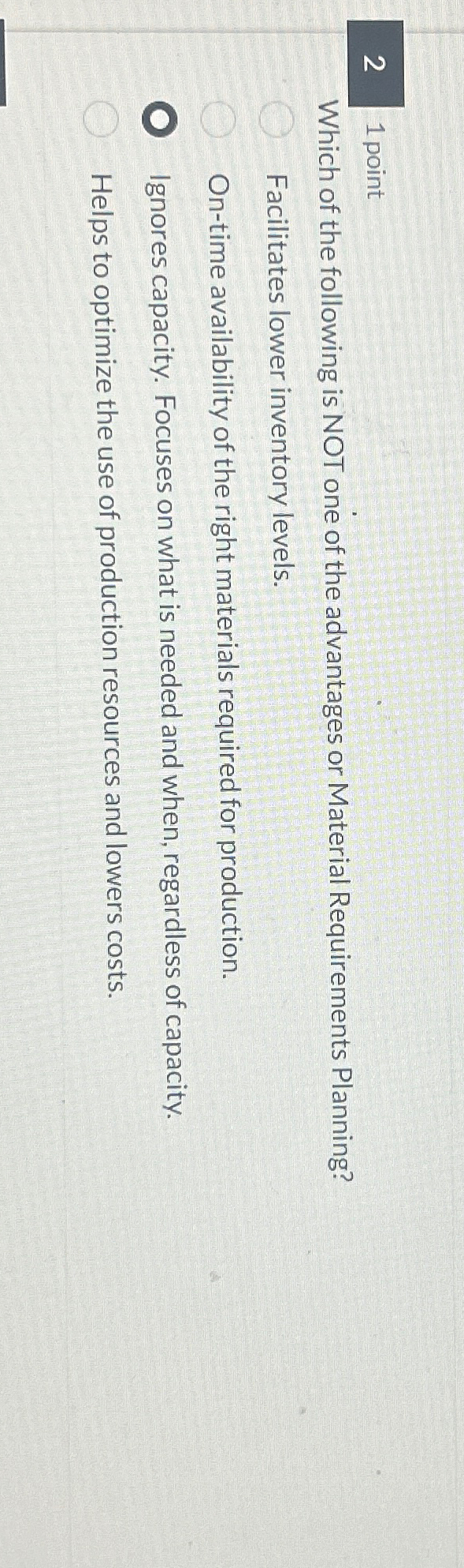 Solved 21 ﻿pointWhich of the following is NOT one of the | Chegg.com