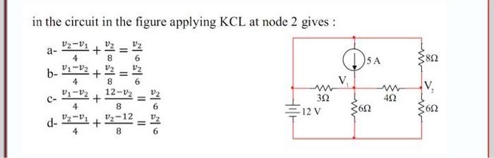 Solved in the circuit in the figure applying KCL at node 2 | Chegg.com